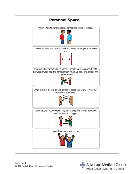Personal Space Visual | Adult Down Syndrome Center